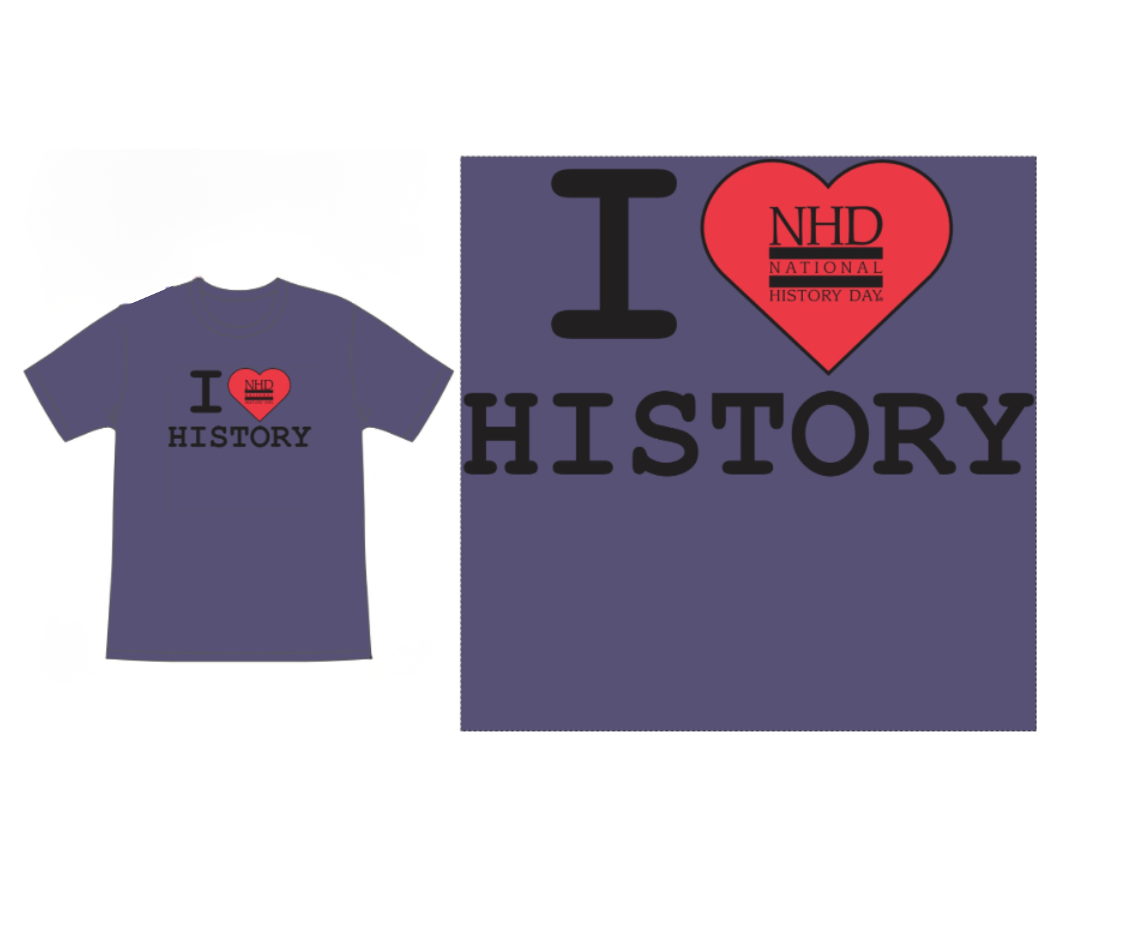 Comfort Colors 6.1 oz I Heart History T-Shirt (Grape) – National ...